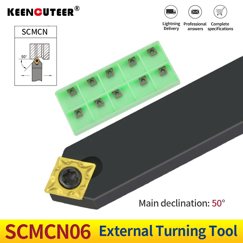 1pc SCMCN1010H06 External Turning Tool Holder CCMT Carbide Inserts ...