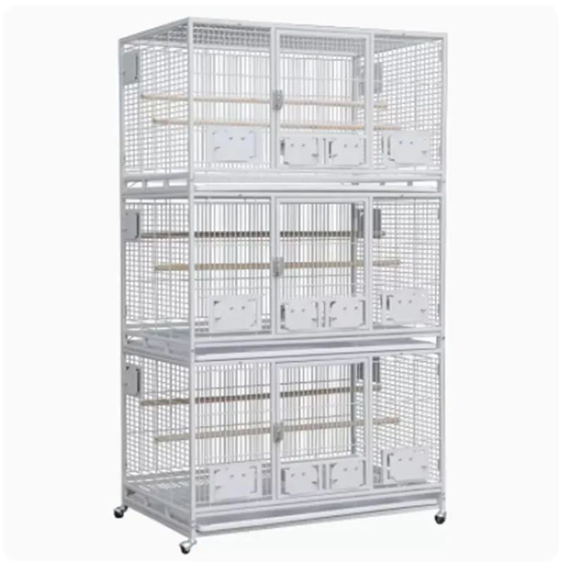 Three-layer-Parrot-Bird-Cages-Metal-Breeding-Bird-Cage-Large-Grey ...