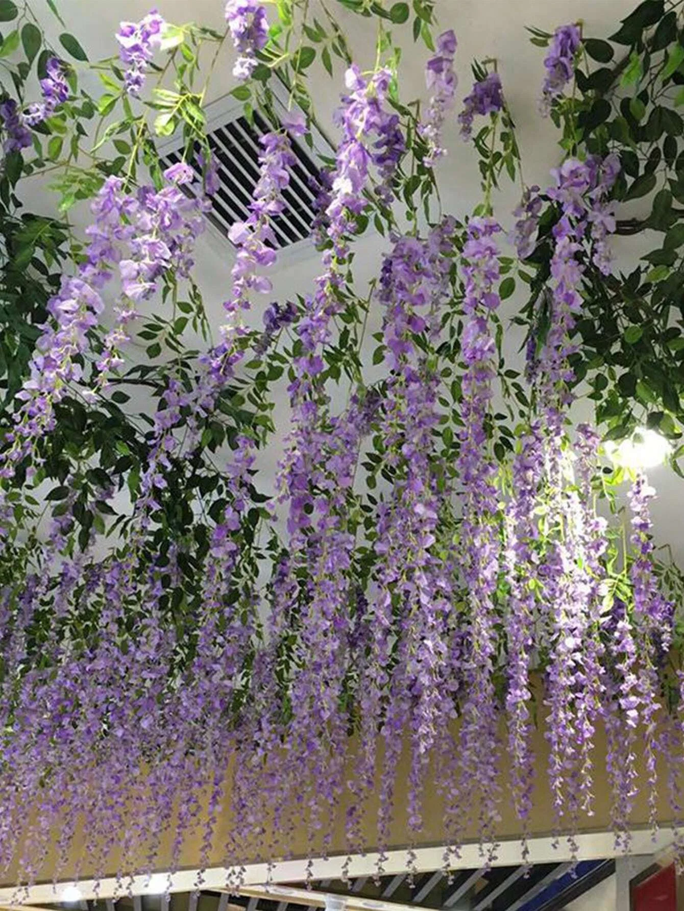 1-Set-6-9ft-Purple-Artificial-Wisteria-Flowers-Plastic-Faux-Vine ...