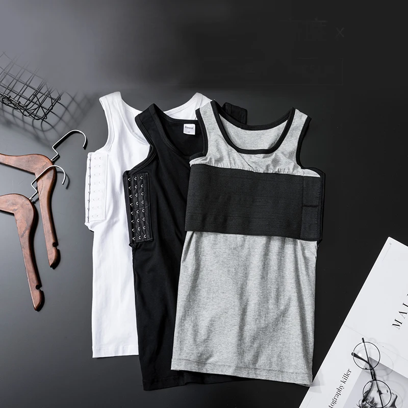 Bandage-Chest-Binder-Side-Buckle-Singlet-Cotton-Breast-Binder-Lesbian ...