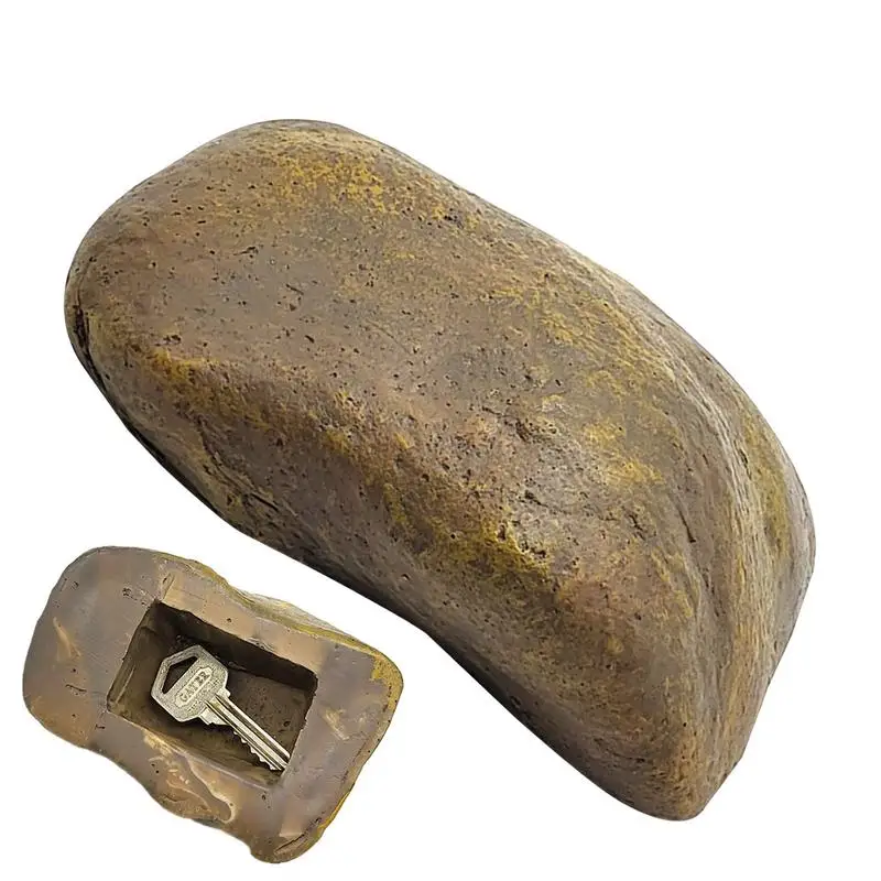 Outdoor-Spare-Garden-Key-Box-Rock-Hidden-Hide-In-Stone-Security-Safe ...