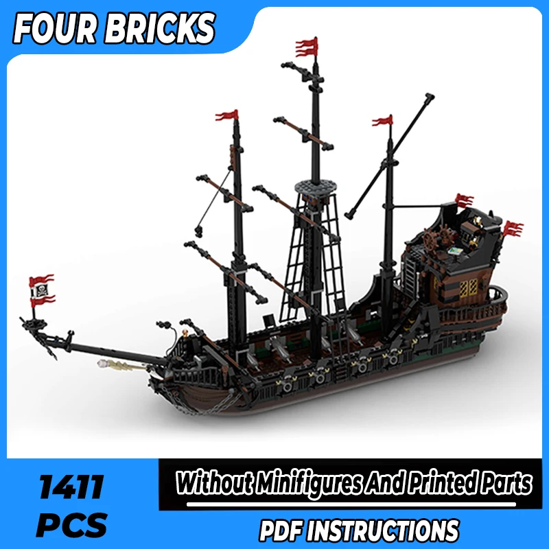 Moc-Building-Bricks-Sailing-Ship-Model-Mermaid-Sailboat-Technology ...