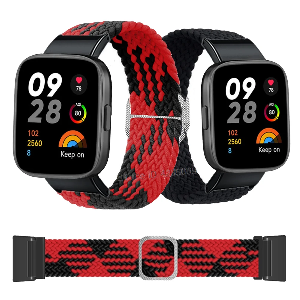 For-Xiaomi-Redmi-Watch-3-strap-Braided-Nylon-Watch-Strap-Elastic ...