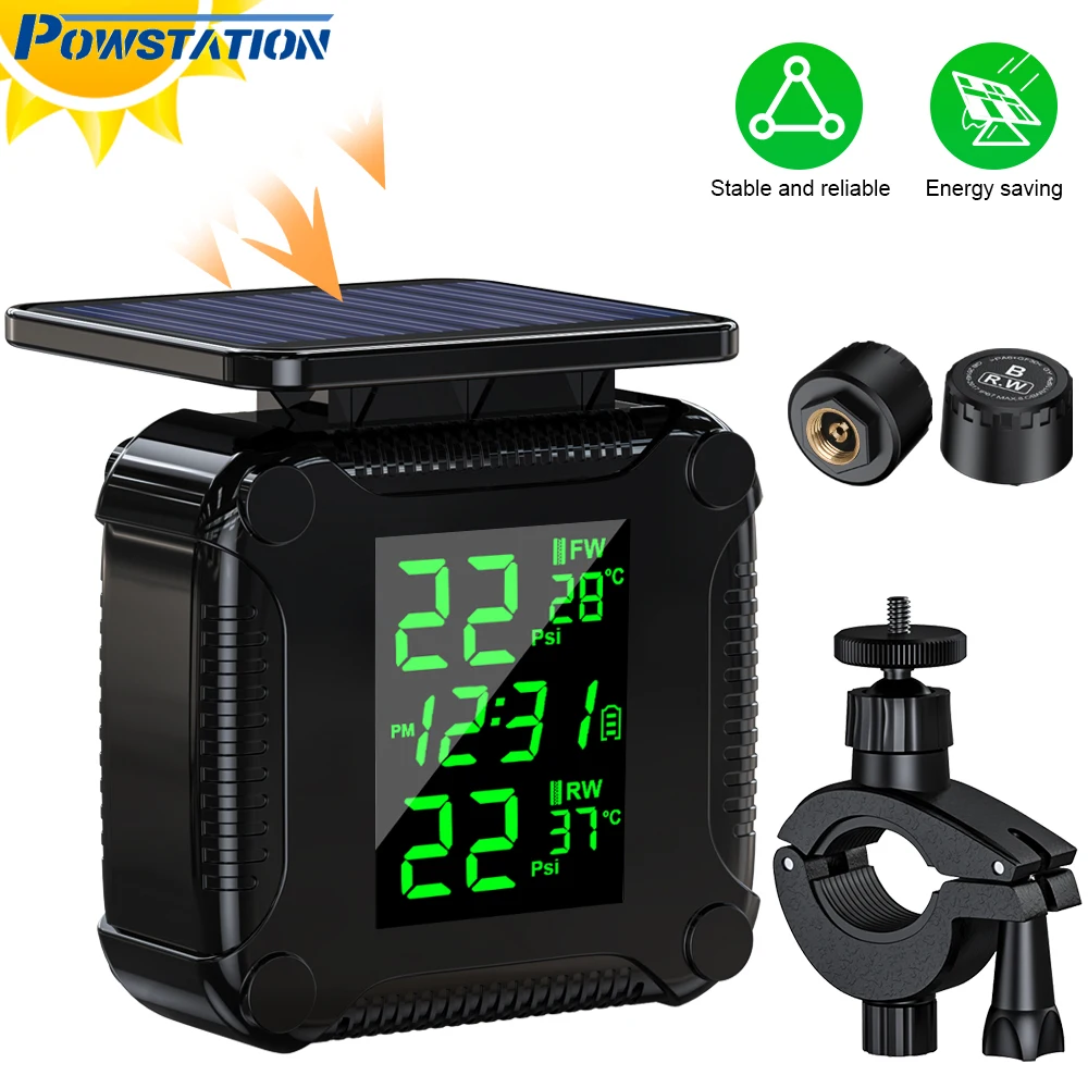 Powstation Tpms Wireless Motorcycle Tire Pressure Monitoring System ...