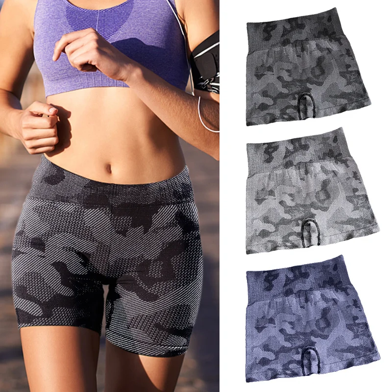 Sports-Short-Women-Seamless-Camo-Yoga-Bottoms-High-Waist-Squat-Proof ...