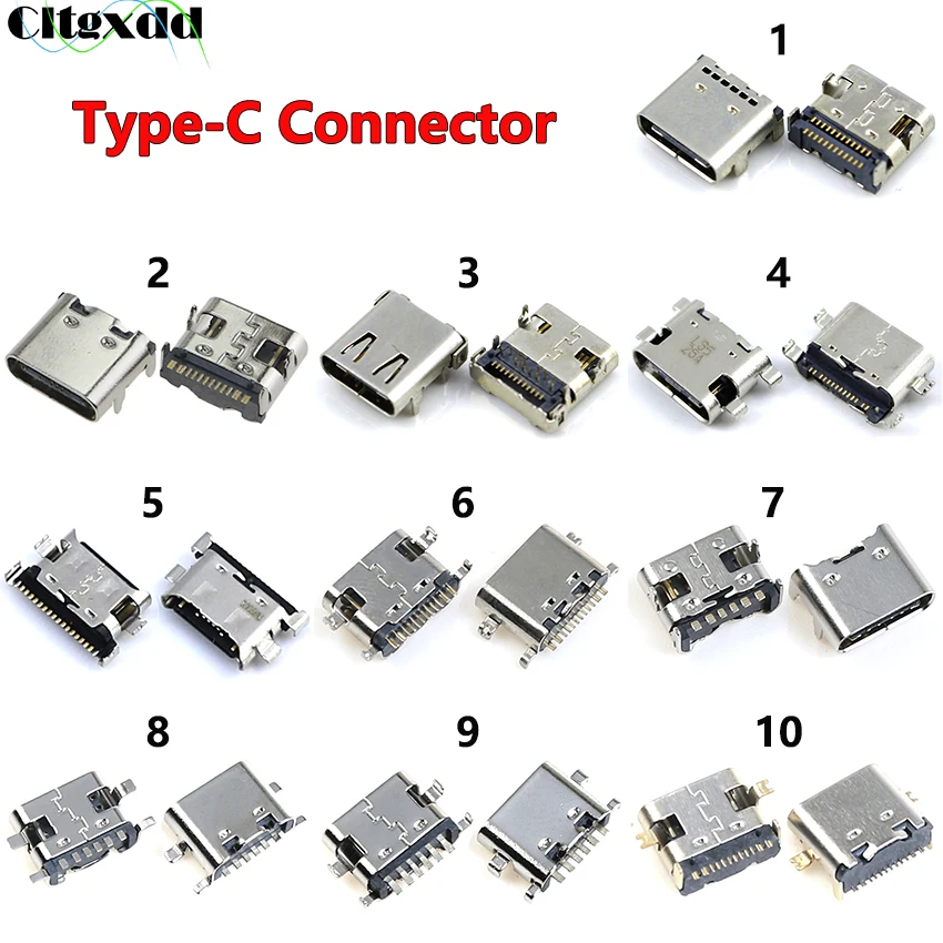 Cltgxdd 10PCS USB 3,1 Typ C Ladestation Anschluss Stecker Typ C Buchse ...
