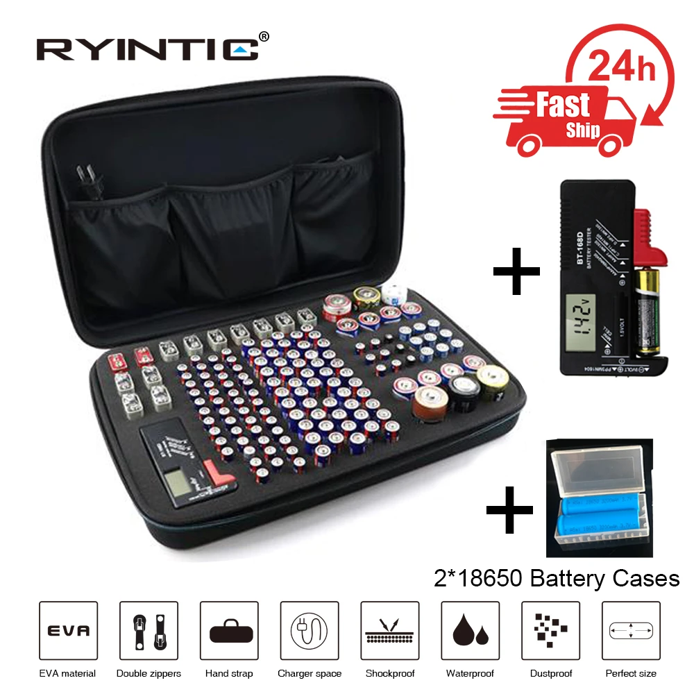 2021 Newest Portable Shockproof Aa/aaa/c/d/9v Battery Storage Case Box ...