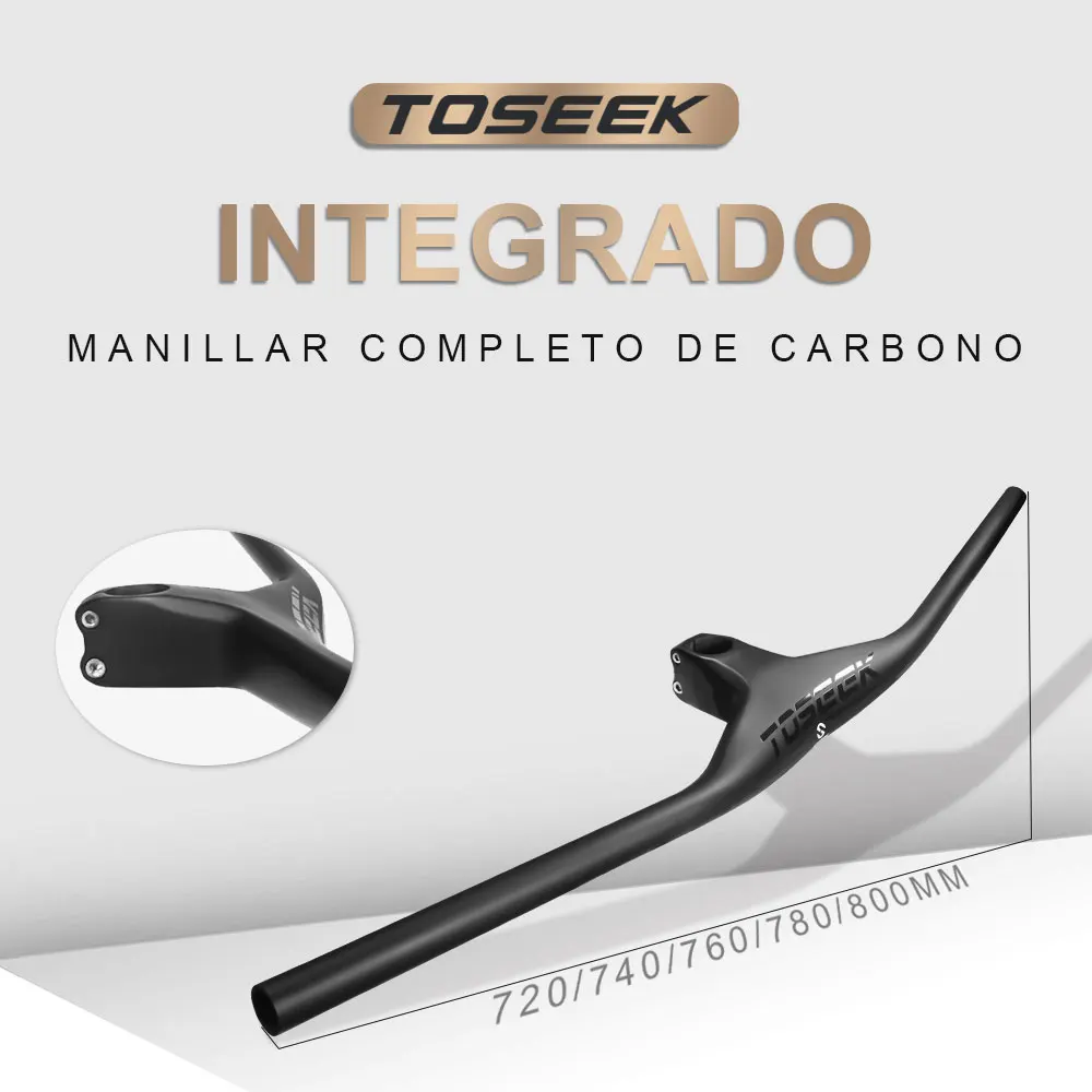 TOSEEK, nuevos manillares MTB y vástago, manillar integrado de carbono ...