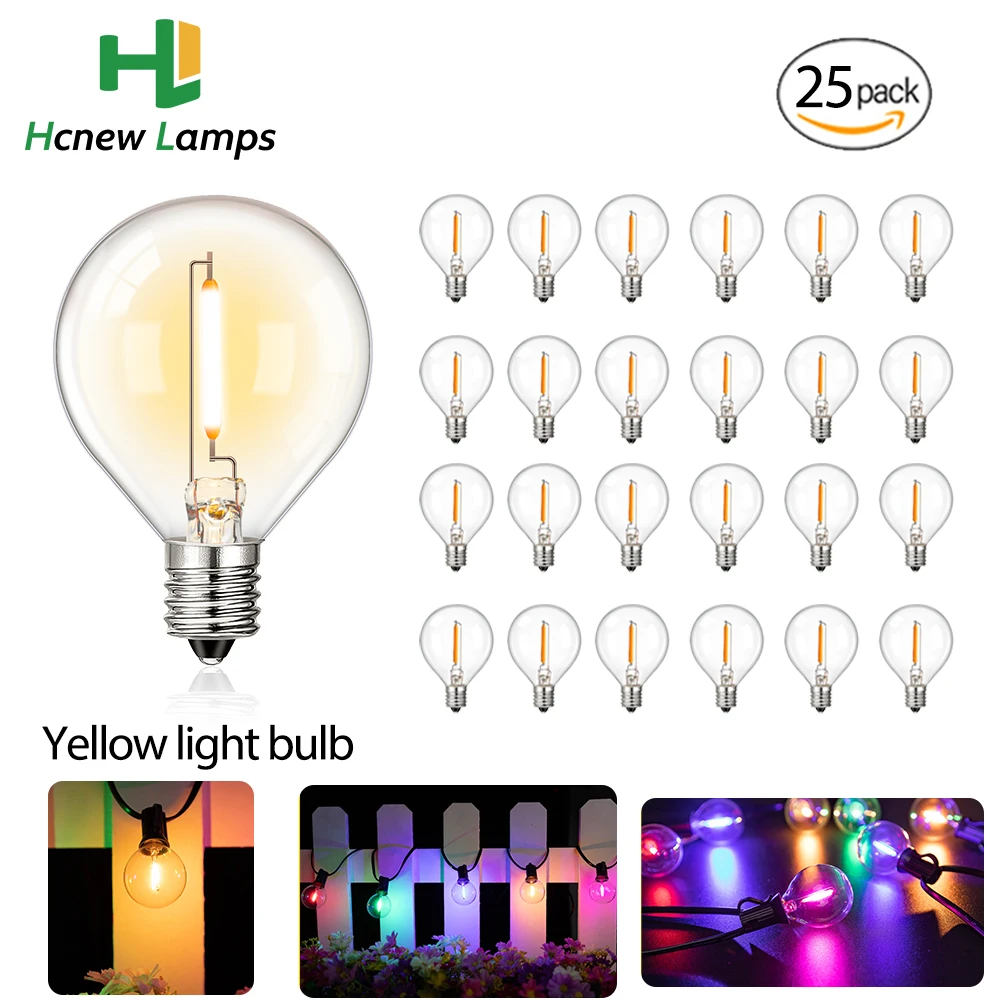 25Pcs-RGB-LED-Light-Bulb-for-Garland-E12-Socket-G40-1W-Vintage-LED-Bulb ...