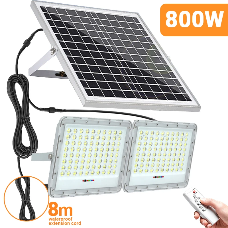 2head LED Solar Light Outdoor LED FloodLamp Remote Control Waterproof ...