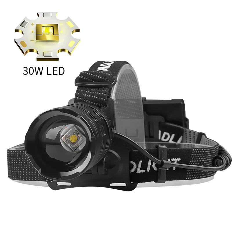 LED Headlight Fishing Headlight 4 mode retractable zoom waterproof ...