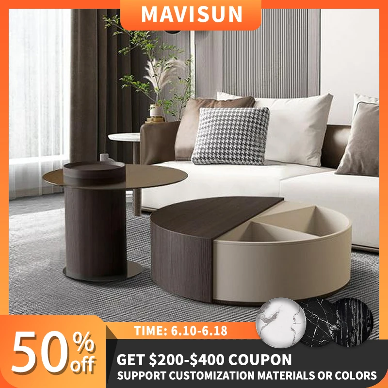 Minimalist Solid Wood Table Set With Clear Texture For Living Room ...