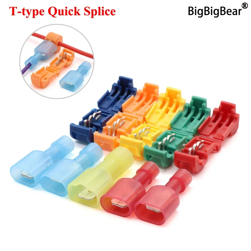 T-Shape-Quick-Splice-Electrical-Wire-Connectors-Crimp-Terminals-Block ...
