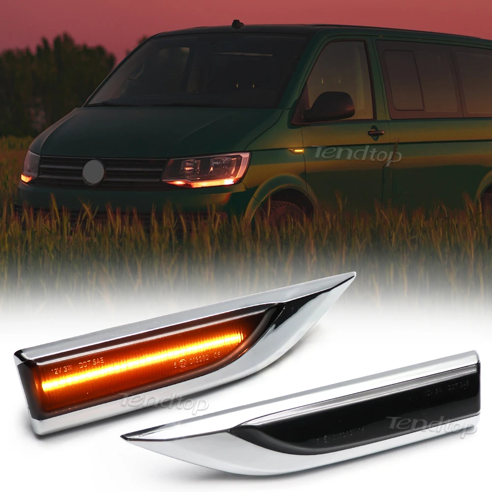 For VW Led Dynamic Side Marker Turn Signal Lights For VW Transporter T5 ...