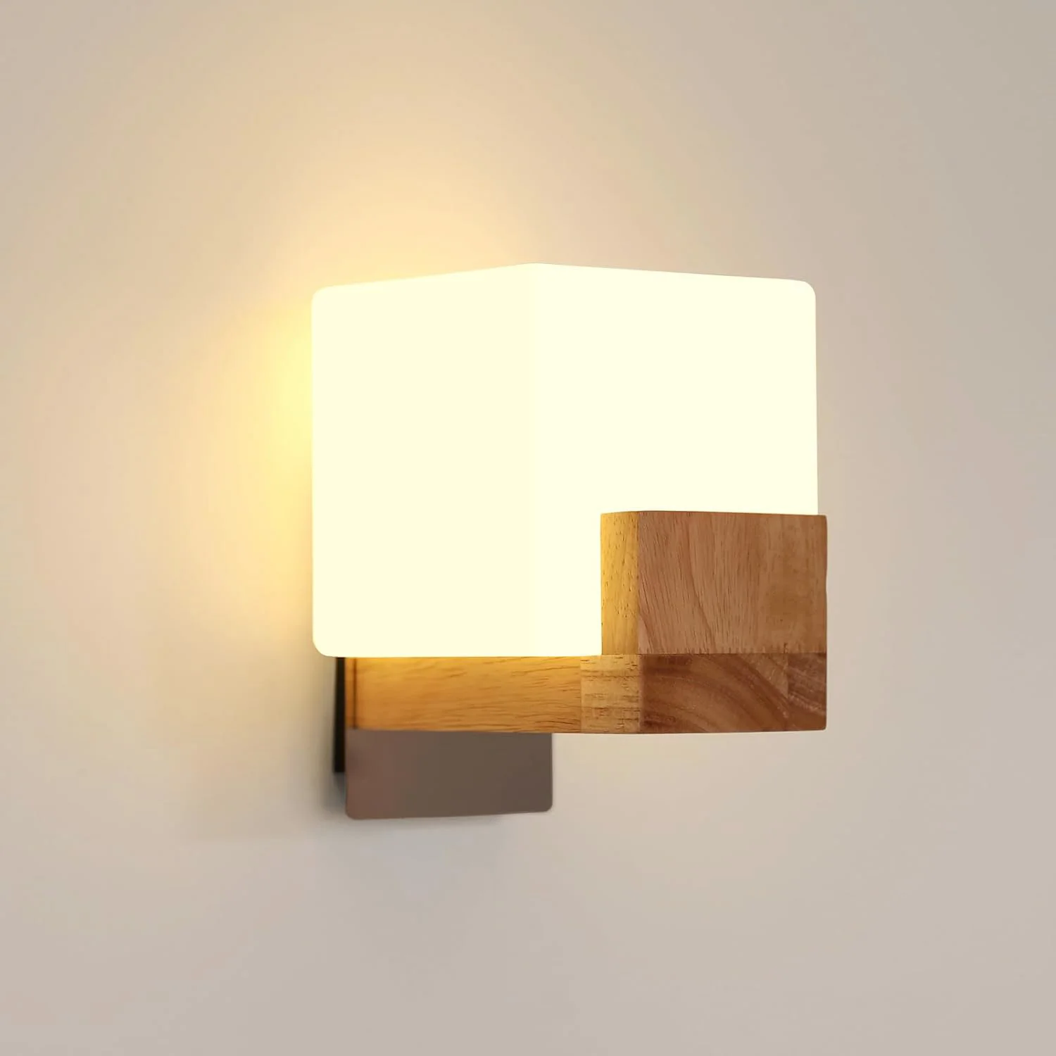 Wooden Indoor Wall Light,Square G9 Modern Wall Lamp,Wall Lighting ...