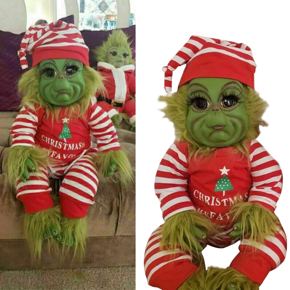 Christmas-Grinch-Baby-Toys-Silicone-Stuffed-Plush-Toys-Soft-Green ...