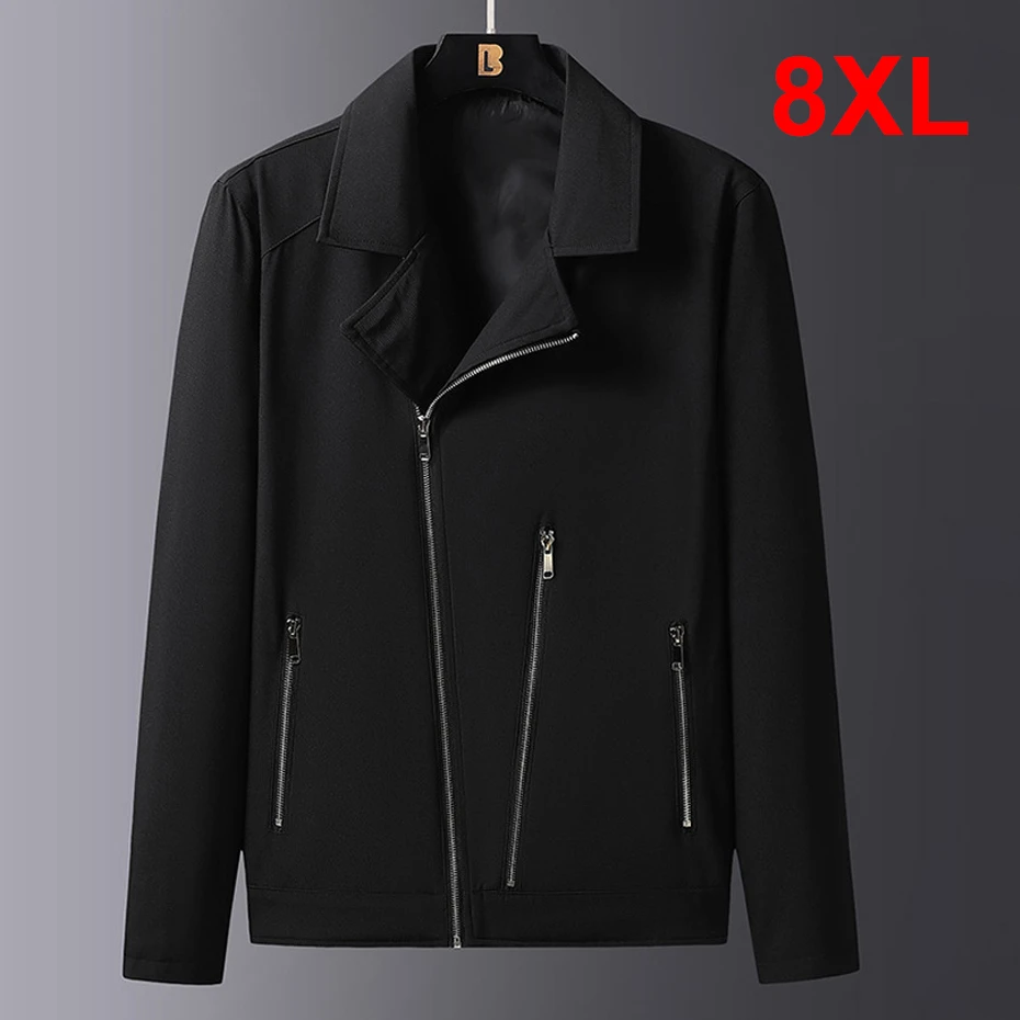 Plus-Size-8XL-Jacket-Men-Black-Coat-Fashion-Casual-Solid-Color-Jacket ...