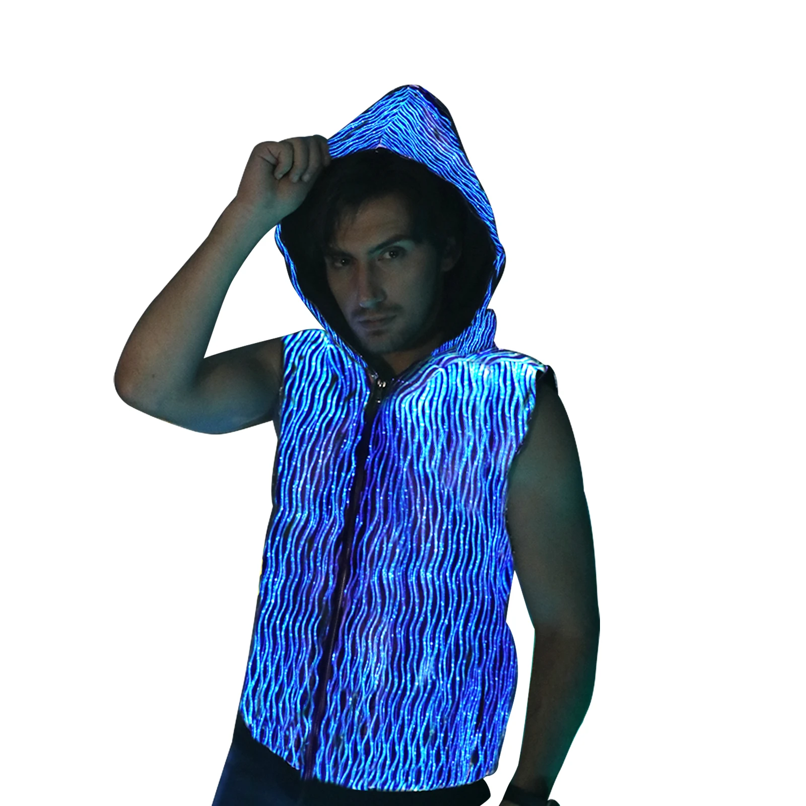 Lumisonata-Led-Men-s-Hoodie-Light-Up-Full-Zip-Sleeveless-Hoodies-Glow ...