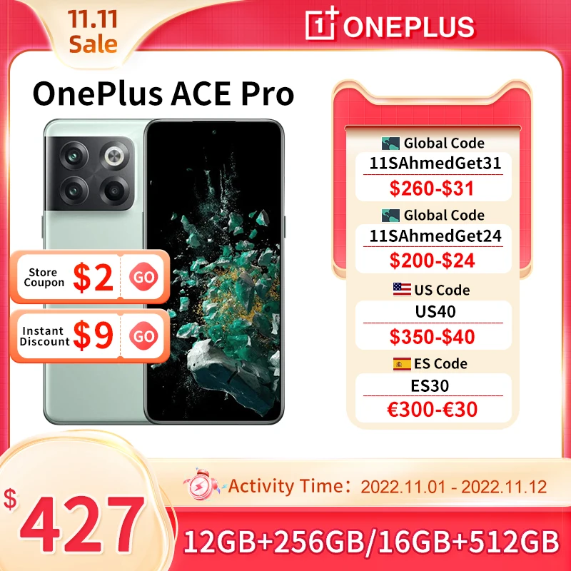 Global Rom Oneplus Ace Pro 5g Smartphone 150w Supervooc Charge 4800mah Cellphone 6.7 Amoled ...