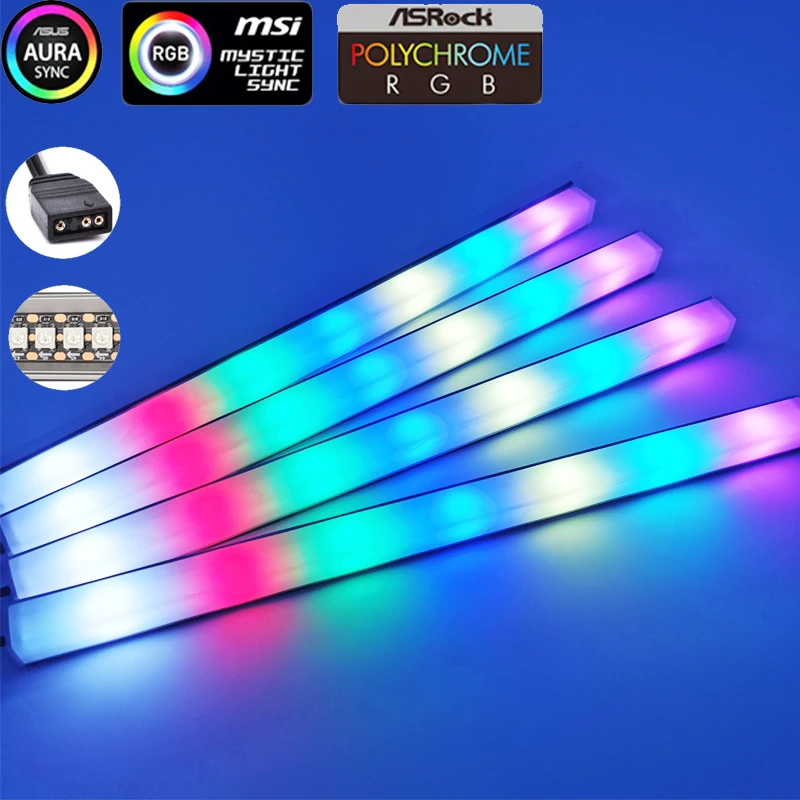 30CM Addressable WS2812b Digital Aluminum Alloy Double sided Light PC ...