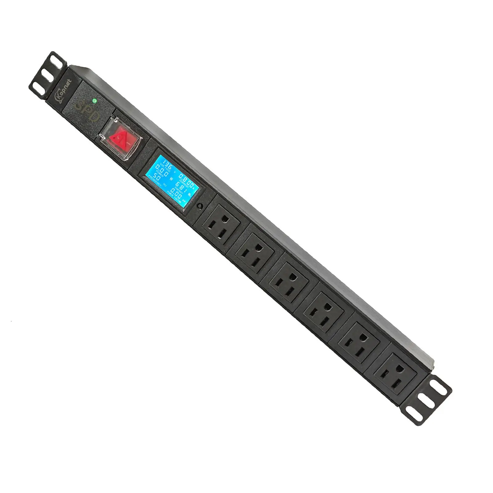 19 Inch Metered PDU Rack Mount Power Distribution Units 110-250V 15A1U ...