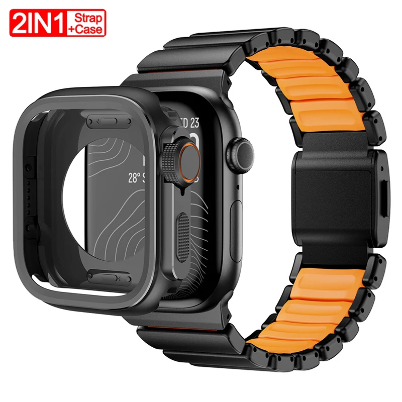 Titanium Strap+Metal Case for Apple Watch Ultra 3 2 49mm 46mm 45mm ...