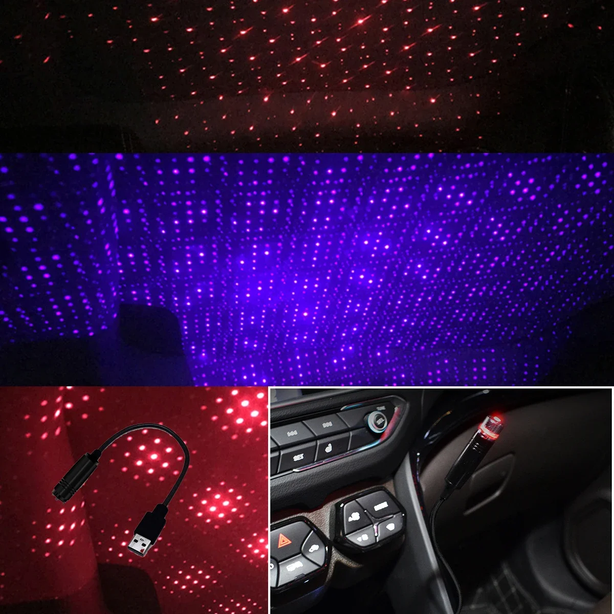 LED Car Roof Romantic Star Night Light Projector Atmosphere Galaxy Lamp ...