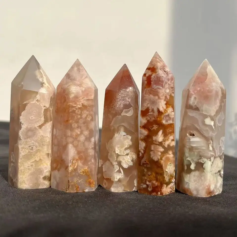 Healing stones and wands Crystal Points Blossom Agate towers Rocks ...