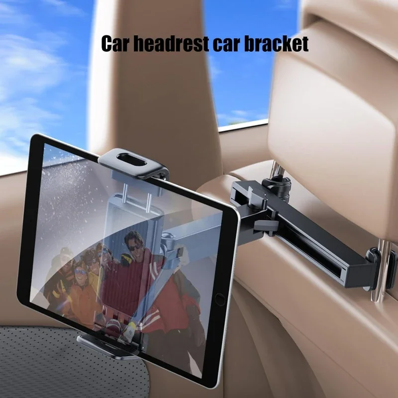 Metal-Car-Tablet-Holder-Foldable-Back-Seat-Phone-Mount-Headrest-Tablet ...