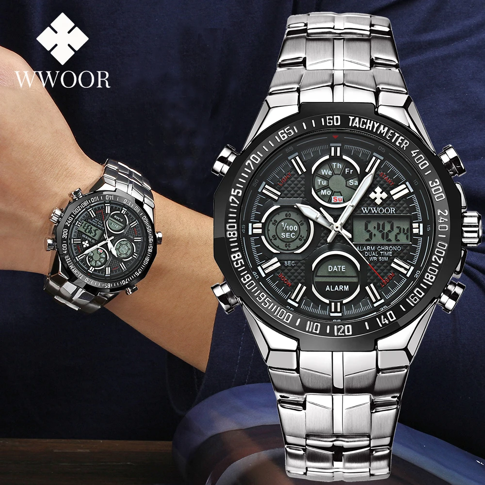 WWOOR-Luxury-Fashion-Men-Watch-Sports-Watch-For-Men-Chronograph-Dual ...