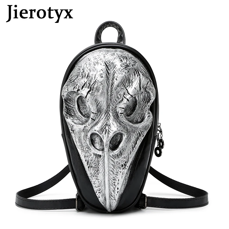JIEROTYX-Gothic-Embossed-Skull-Travel-Backpack-Women-Halloween-Gift ...