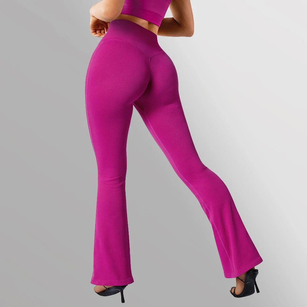 Flare-Pants-Women-Yoga-Leggings-Dance-Trousers-Butt-Lift-Workout-High-Waist-Full-Length-Capris ...