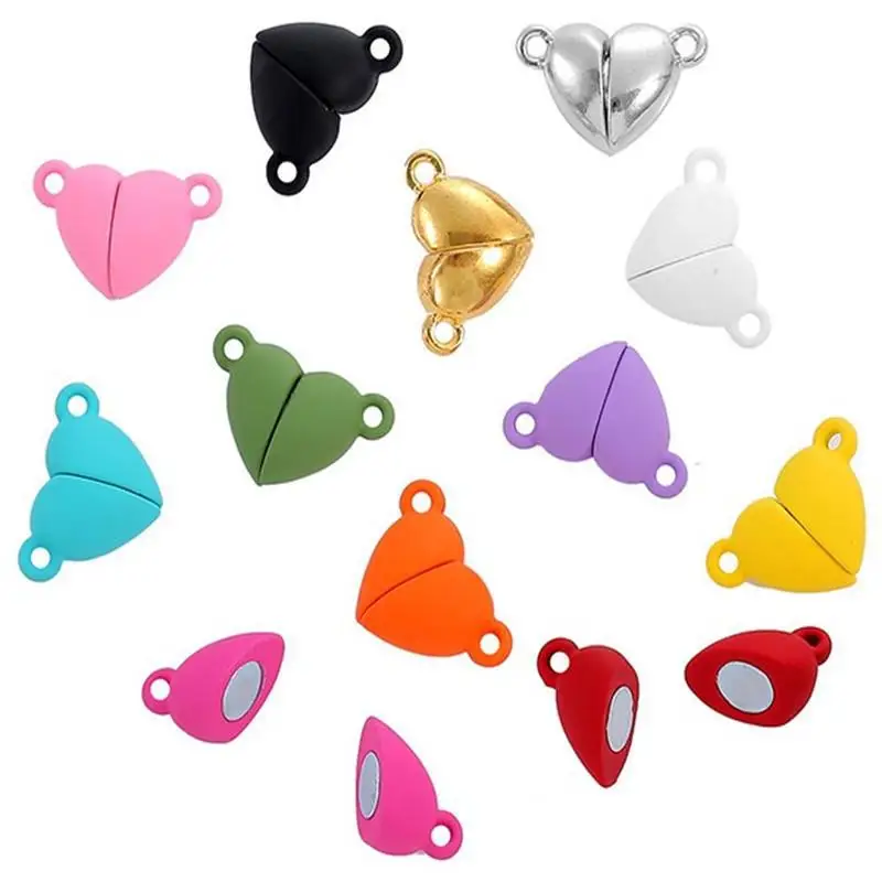 10pairs-Heart-Magnet-Connector-Clasp-End-Connector-Round-Magnetic ...