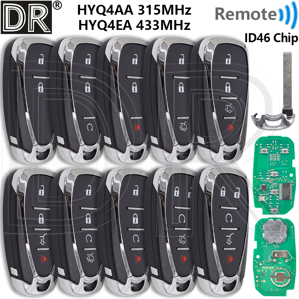 Great HYQ4AA HYQ4EA 315/433MHz ID46 Car Remote Key For Chevrolet Malibu ...