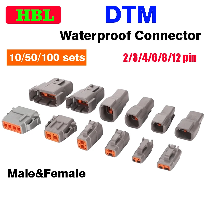 10-50-100-Sets-Deutsch-DTM-Type-Waterproof-Automobile-Connector-Male ...