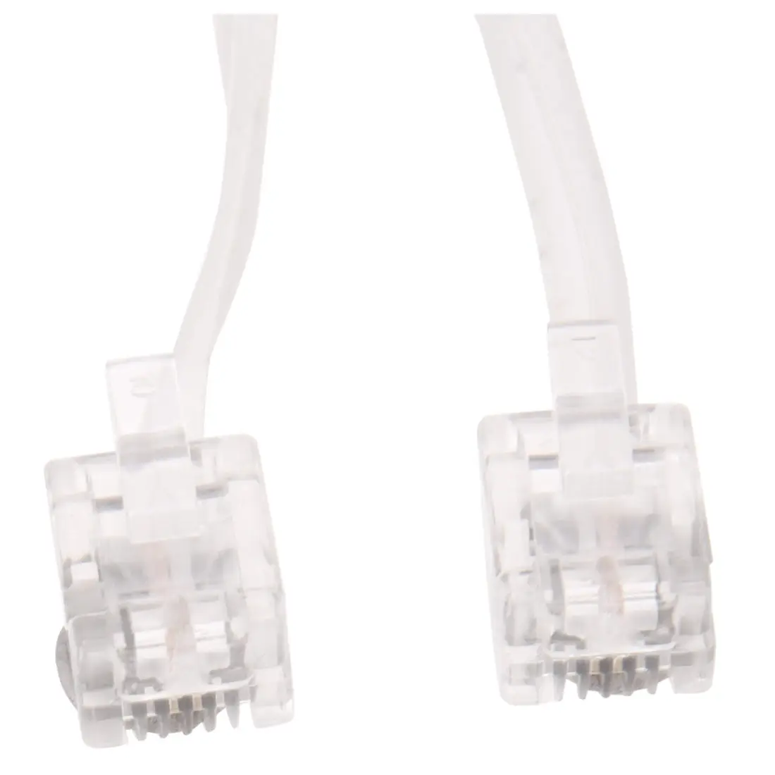 White-Male-6P2C-RJ11-Plug-Telephone-Fax-Modem-Line-Cable-14M-for ...