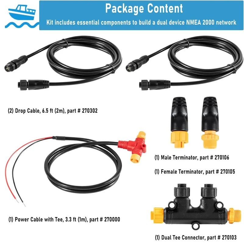 NMEA 2000 Backbone Cables Drop Cables Tees Terminators Kits for ...