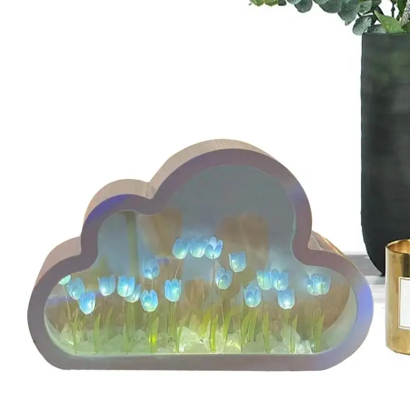 Flower-Mirror-Light-LED-Cloud-Shape-Night-Light-For-Bedroom-Romantic-Table-Lights-Nightstand ...