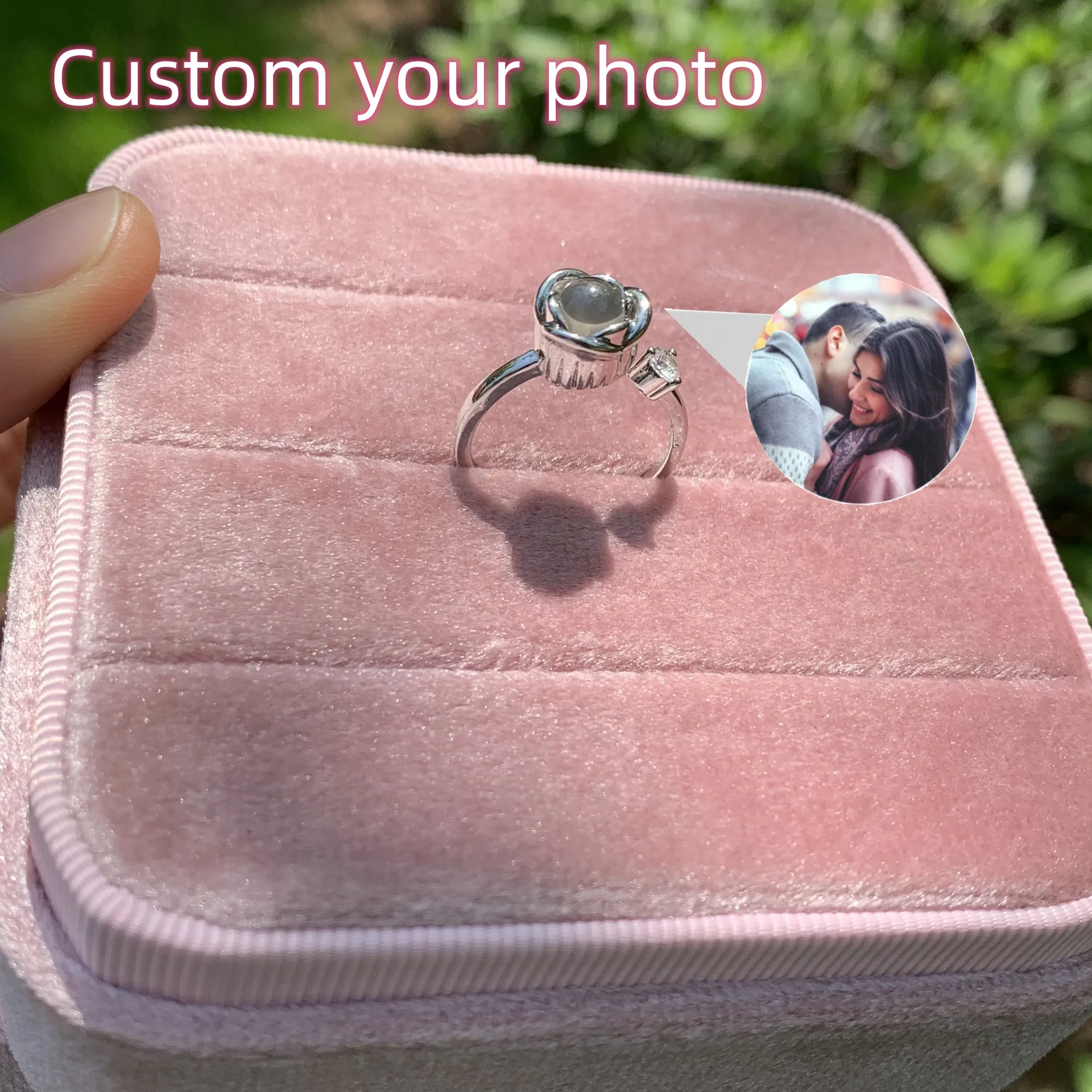 Rose Flower Photo Custom Projection Ring with Your Picture Family ...
