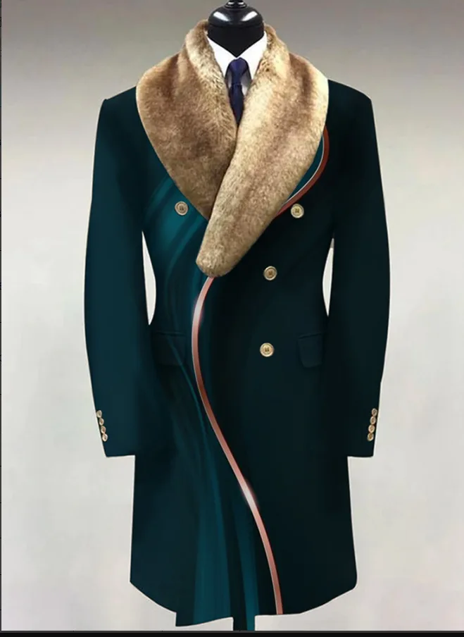 Custom-European-American-and-autumn-and-winter-new-green-men-woolen ...