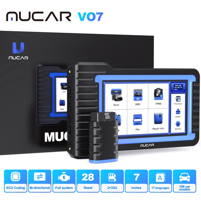 Mucar VO7 Car Bi-directional Diagnostic Tools OBD2 Scanner Code Reader ...