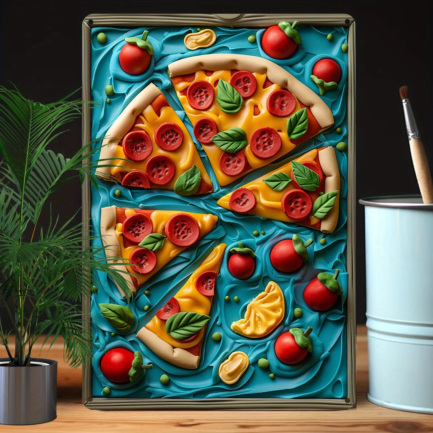 Wall Art with Pizza Design, High Bend Resistance Decorative Sign for ...
