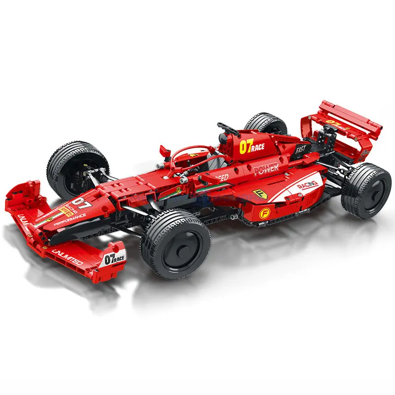 The Red F1 Super Fast Racing Car 11007 Model Building Blocks Bricks 1:8 ...