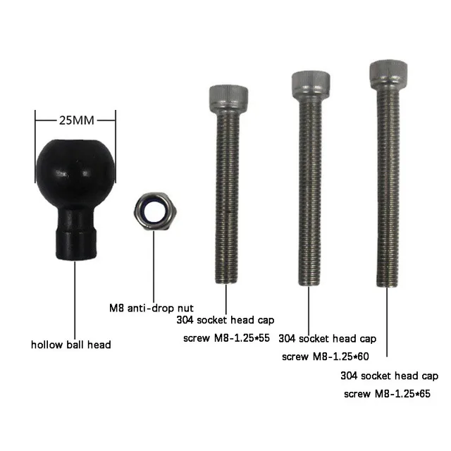 Motorcycle Handlebar Clamp Base W/ 1" Ball & M8 Screw For RAM Mounts ...