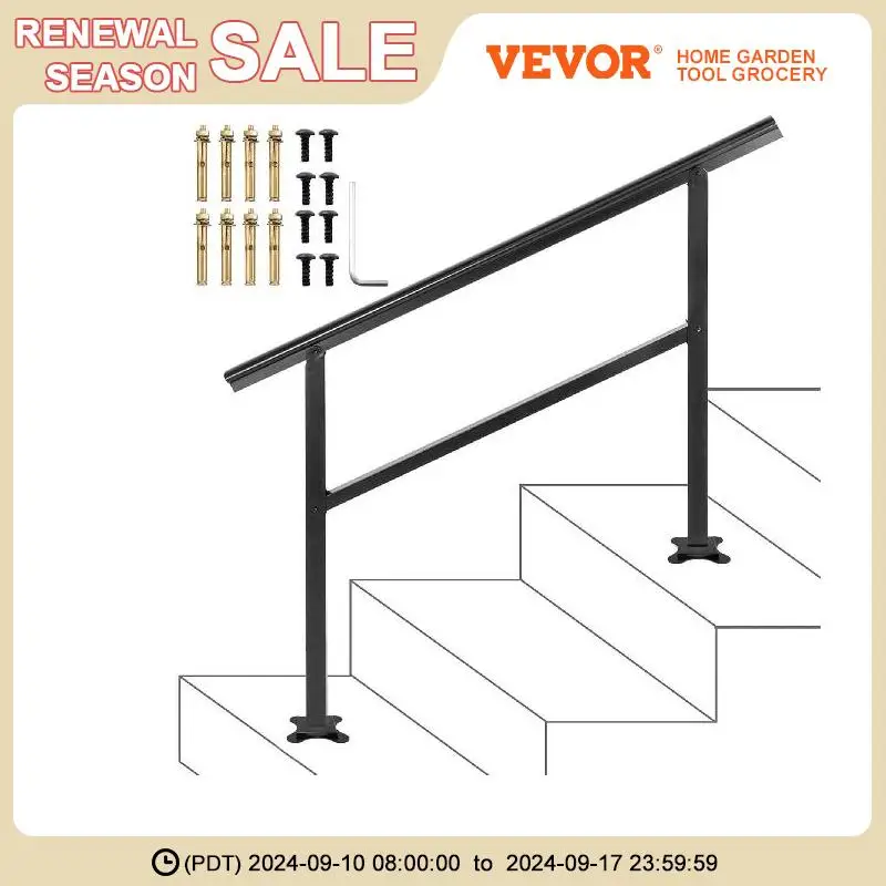 VEVOR-Outdoor-Stairs-Handrail-Step-Handrail-Railing-Fit-3-4-Steps ...
