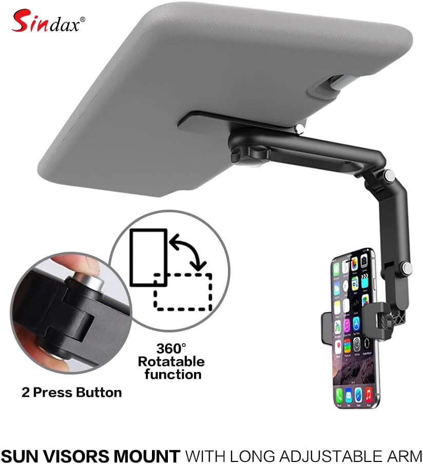 1080-Rotation-Car-Clip-Sun-Visor-Cell-Phone-Holder-Universal-Phone ...