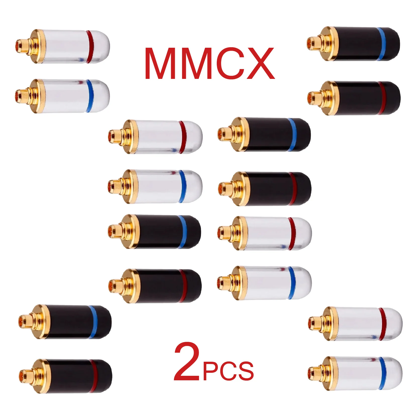 2pcs Earphone MMCX Male Plug Connectors Black and Silver for UE900 ...