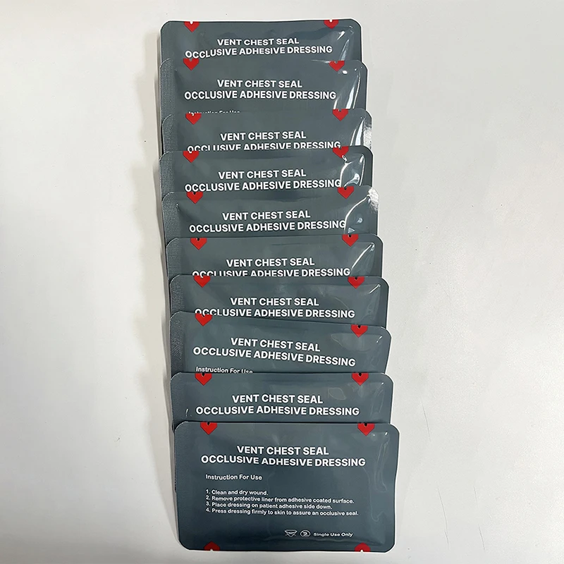 First Aid Vented Chest Seal with Quick Tear Occlusive Adhesive Dressing ...