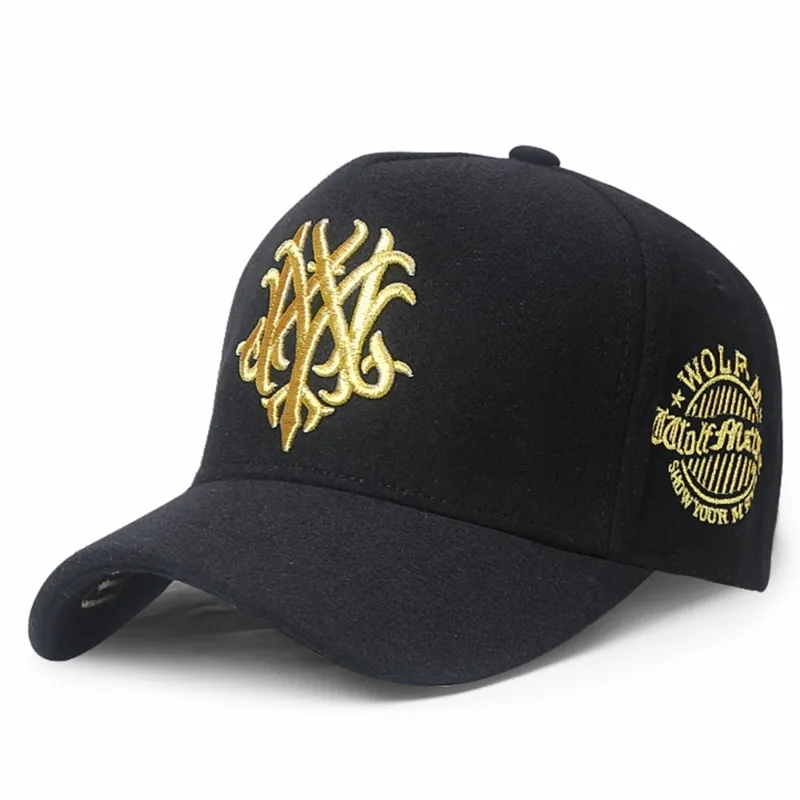 56-60cm 60-68cm Dad Winter Warm Felt Sport Hats Male Large Snapback Cap ...