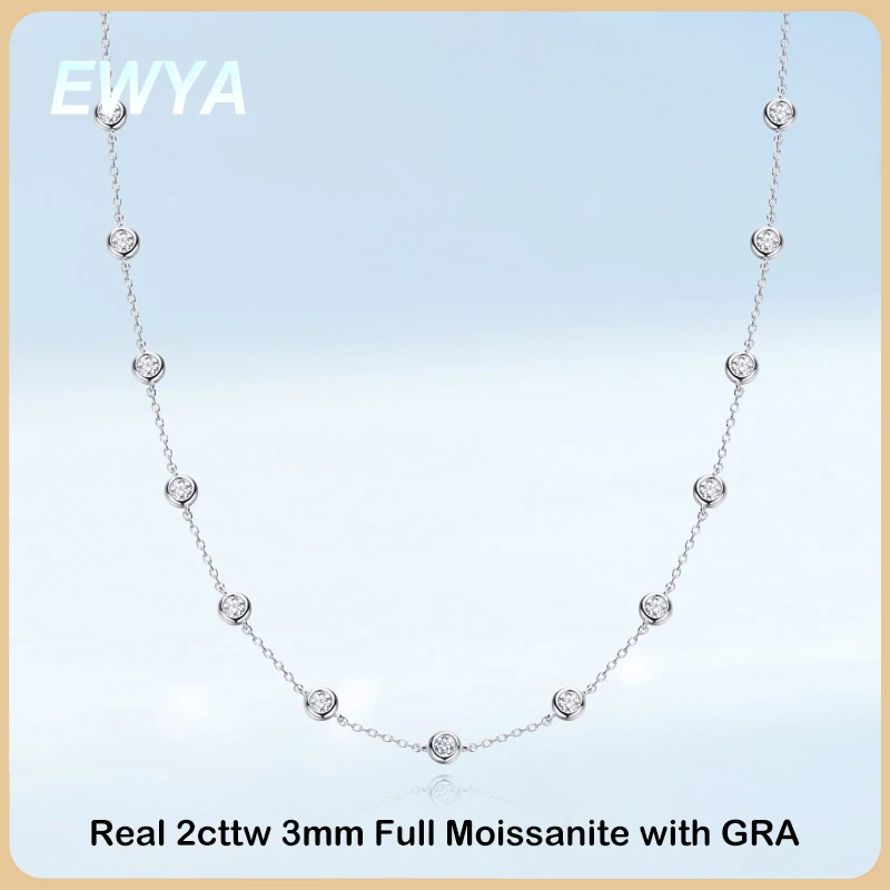 EWYA-Sparkling-Bubble-3mm-2cttw-D-Color-Full-Moissanite-Tennis-Necklace-for-Women-S925-Silver ...